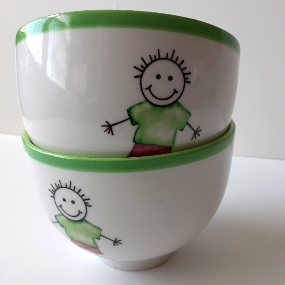 Unbranded | Dining | Ice Cream Bowls 2 Summer Boy In Shorts Stick ...
